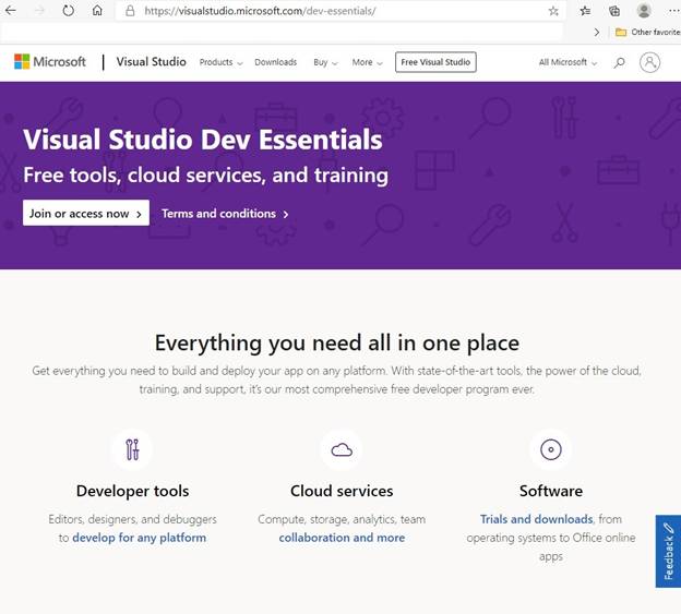 Visual Studio Dev Essentials Subscription